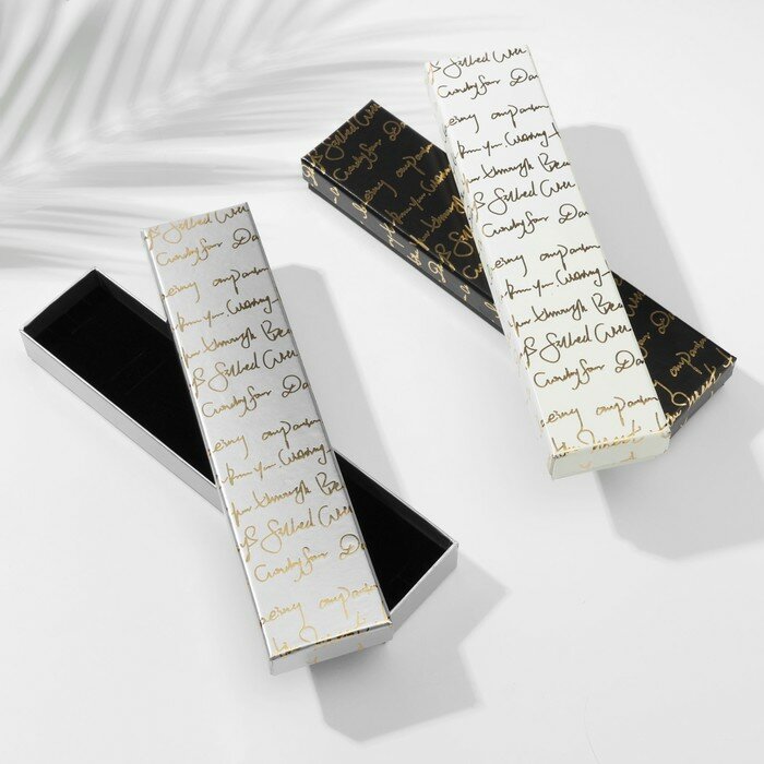 Коробочка подарочная под браслет/цепочку/часы "Курсив", 21*4, цвет микс 4346871