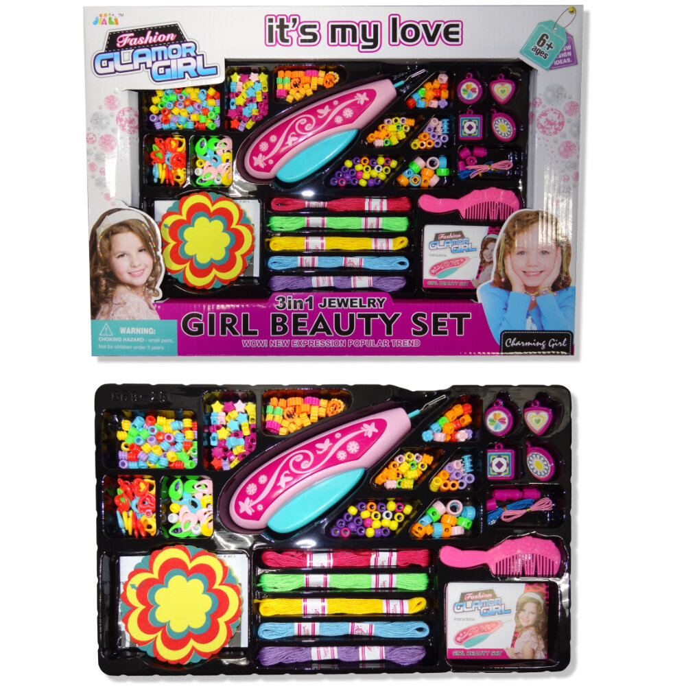 Набор для создания украшений для волос со станком для плетения, круглый станок кумихимо, бусины и мулине для косичек и браслетов, подарок для девочки, 868-25