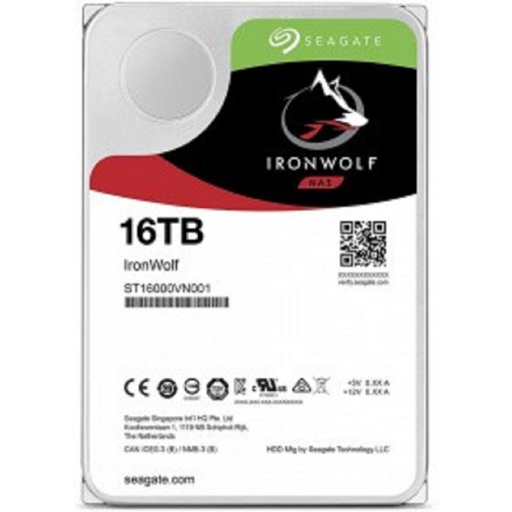 Жесткий диск 16TB Seagate Ironwolf (ST16000VN001) SATA 6.0Gb/s, 7200 rpm, 64mb buffer, 3.5", для NAS