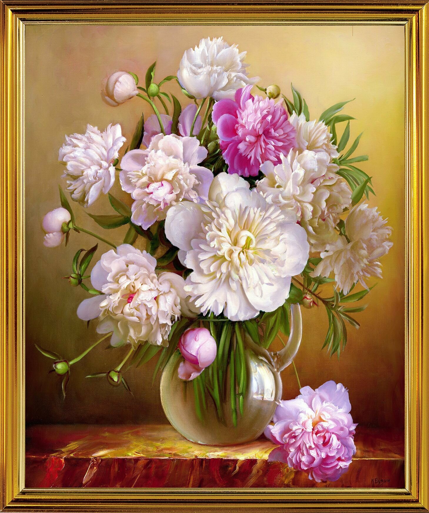 Картина "Свежий букет", 30х25 см, художник - Бузин Игорь. Оформлена в багет, Арт. БИ15-30х25