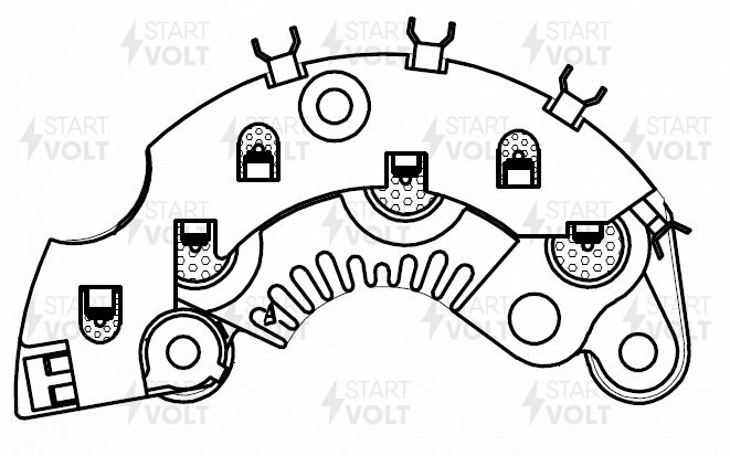 Мост диодный генератора для а м Daewoo Nexia (94-) (4PIN) с о STARTVOLT VDB 0503