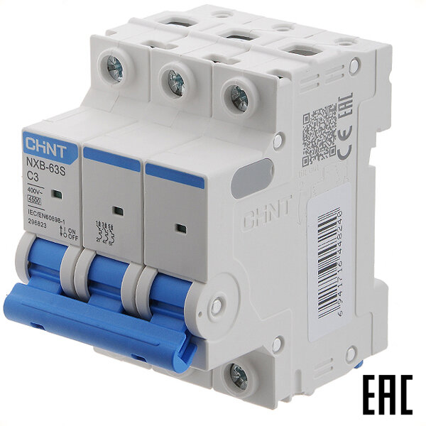 Автоматический выключатель NXB-63S 296823 /3P/ C3A 4,5 кА CHINT