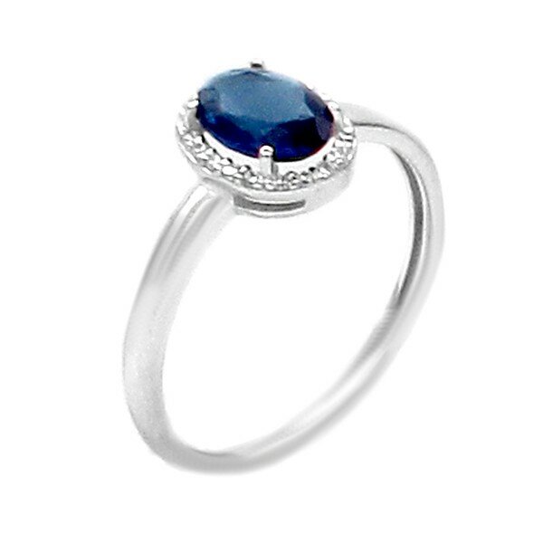 Кольцо, серебро, 925 проба, родирование, фианит, кристалл