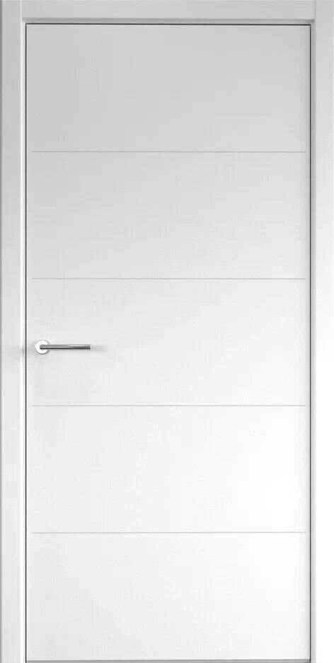 Двери Эмаль Геометрия 4 Белая 900x2000 в комплекте коробка 2,5шт и наличник 5шт