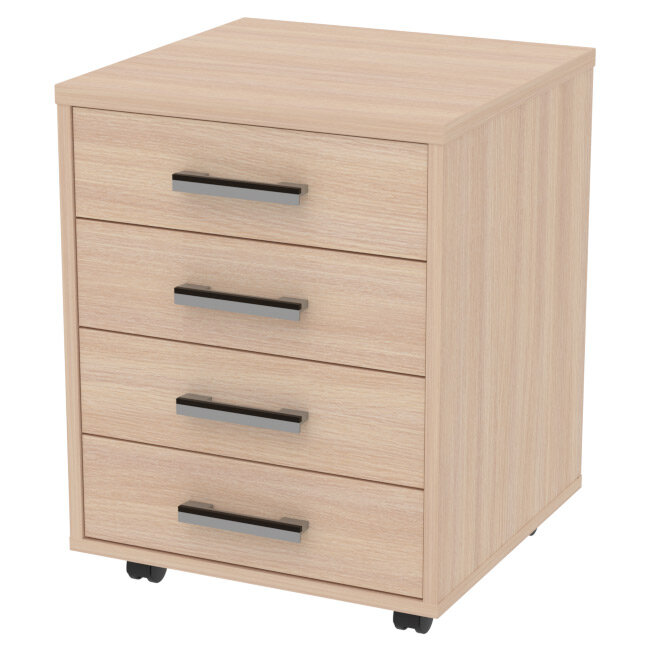 Тумба Меб-фф Офисная тумба подкатная ТВ-26+С-17МВ цвет Дуб Молочный 45/44/60 см