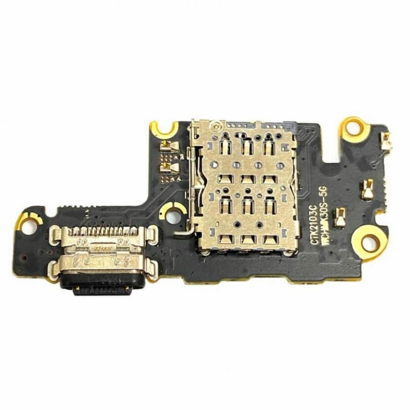 Нижняя плата с разъемом зарядки, микрофоном и разъемом SIM для Xiaomi Mi 10T, 10T Pro