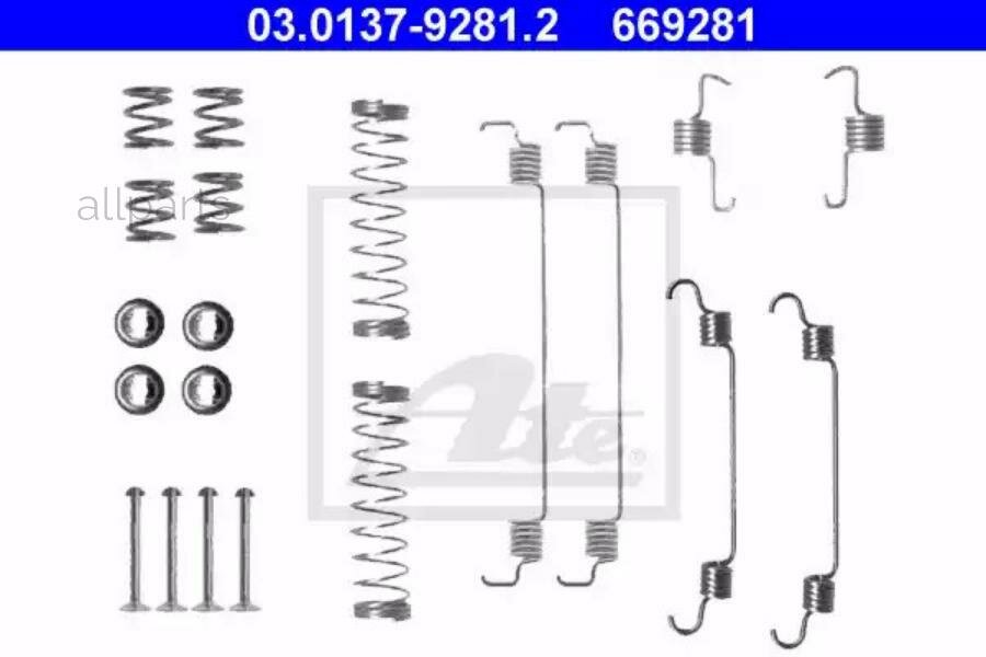 ATE 03-0137-9281-2 Комплект монтажный тормозных колодок