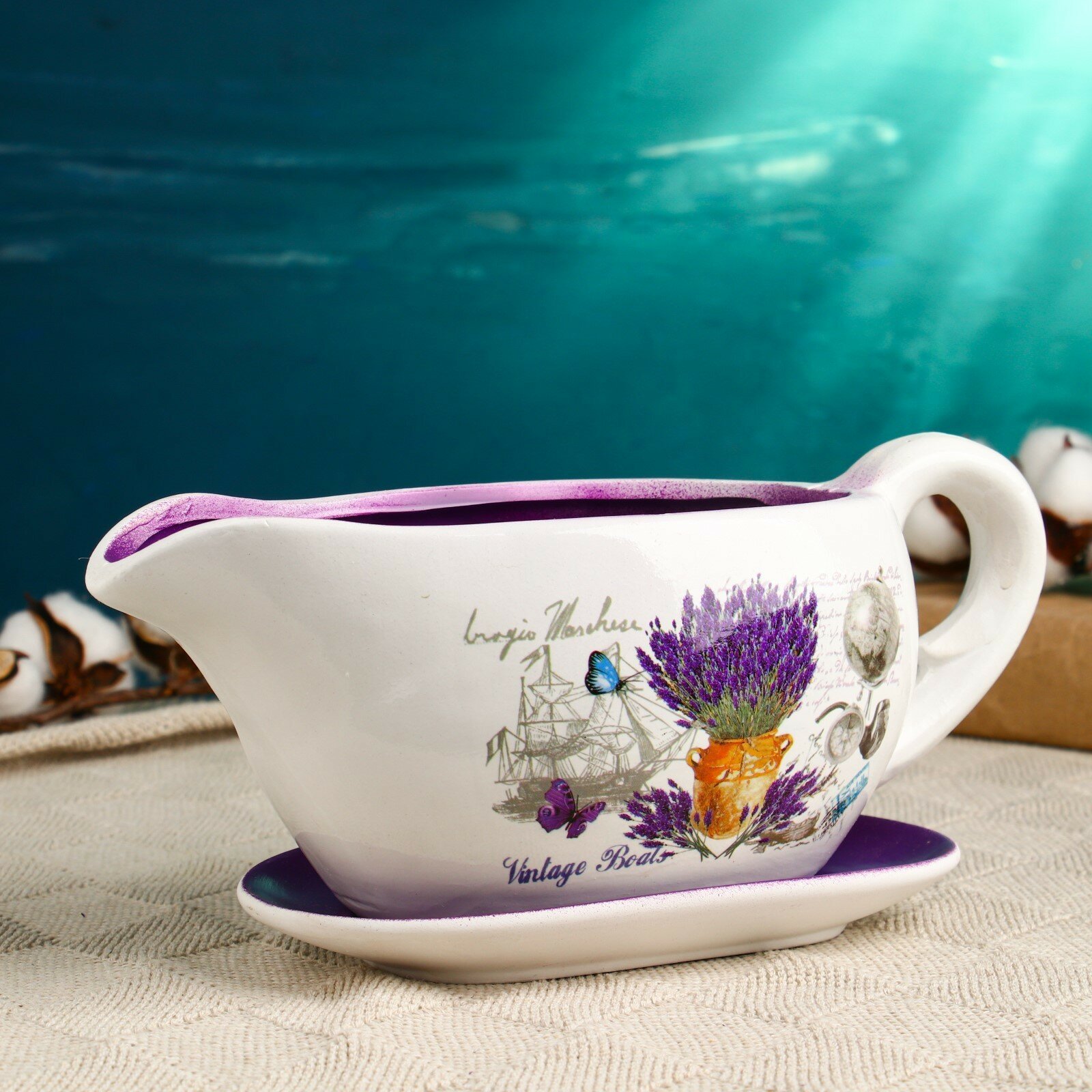 Горшок в форме кувшина TAKE IT EASY "Агнес", керамика, лаванда, 25х11х11см