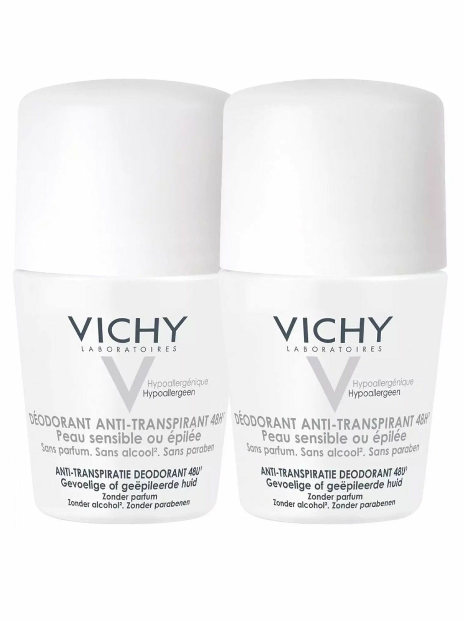 Vichy дезодорант для чувствительной кожи шариковый 48ч 2 шт*50мл