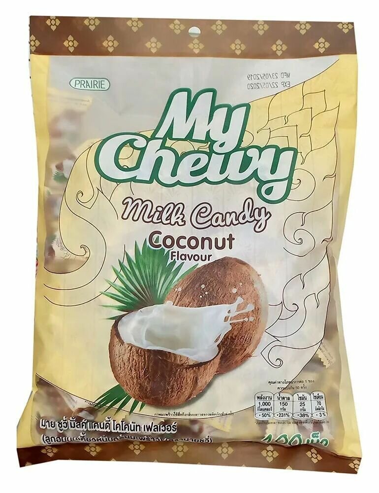 My Chewy Тайские молочные конфеты со вкусом кокоса (100шт) 360гр