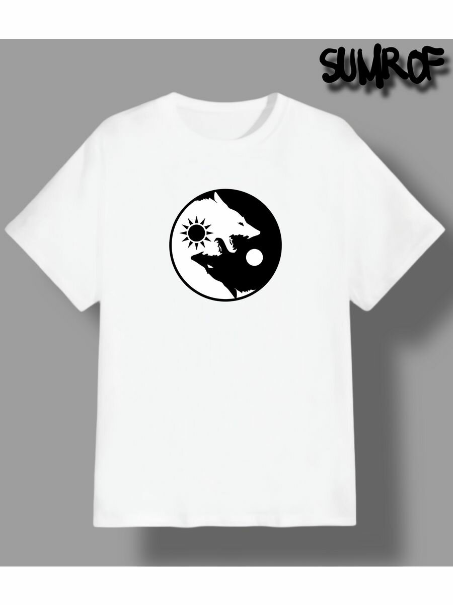 Футболка инь янь волк