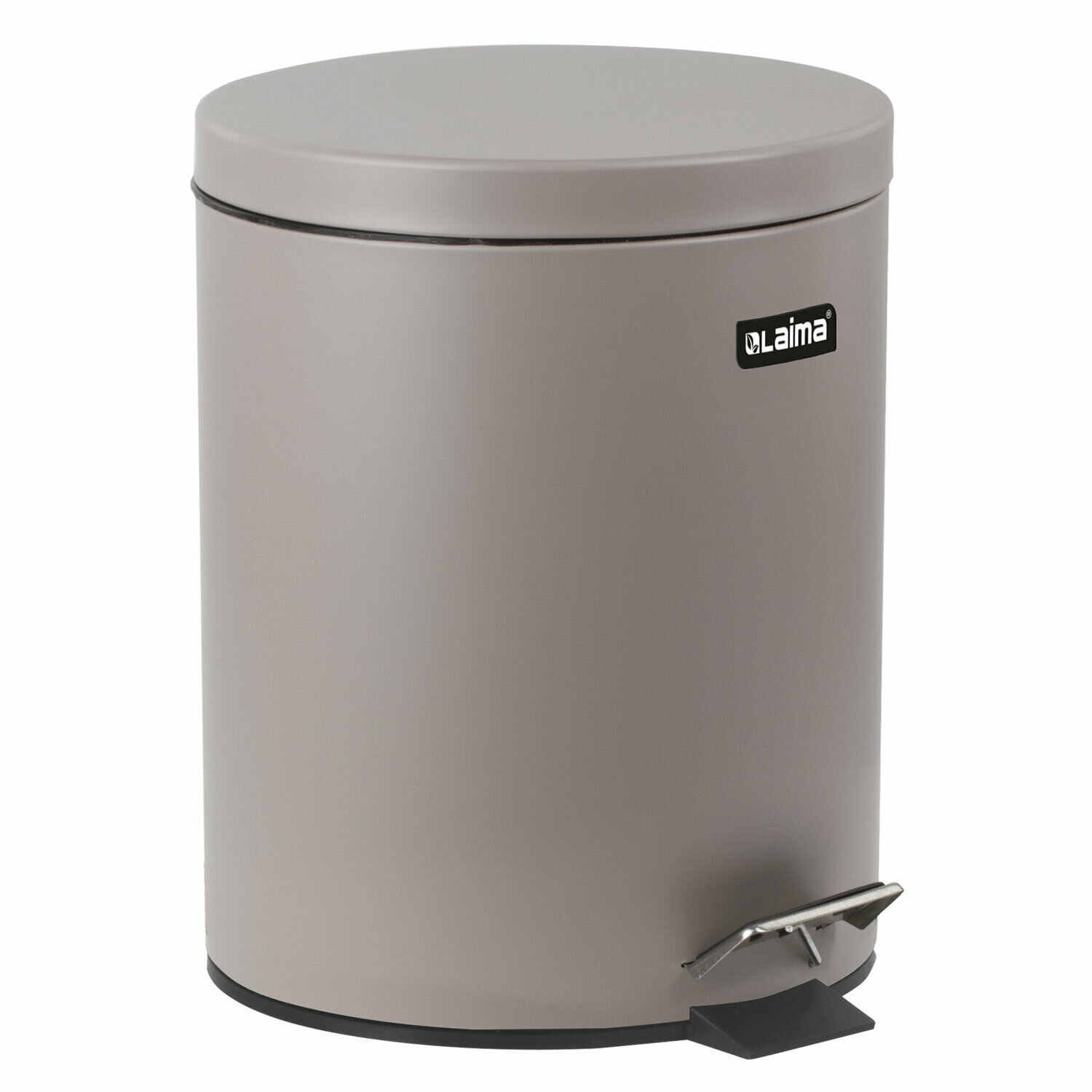 Ведро мусорное с педалью 12 литров "Classic", серое матовое, металлическое, со съемным внутренним ведром, LAIMA, 604944