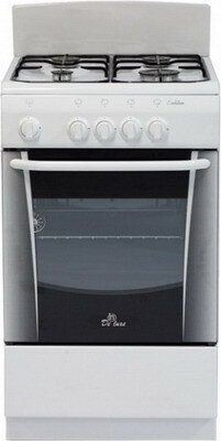 Кухонная плита De luxe 506040.05г, газовая, эмалированная, 4 конфорки, стальные решетки, 54 л, традиционная очистка