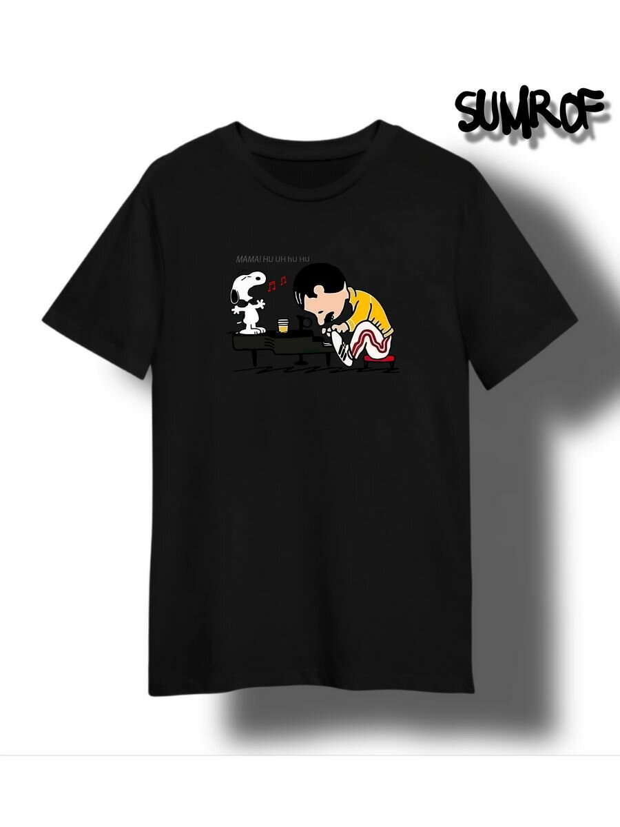 Футболка queen фреди меркури снупи