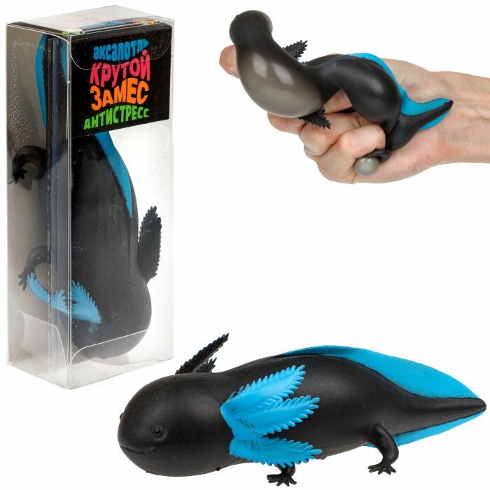 Игрушка антистресс Крутой замес 1TOY Аксолотль, для рук, растягивающаяся, мялка, тянучка, сквиш, 1 шт.