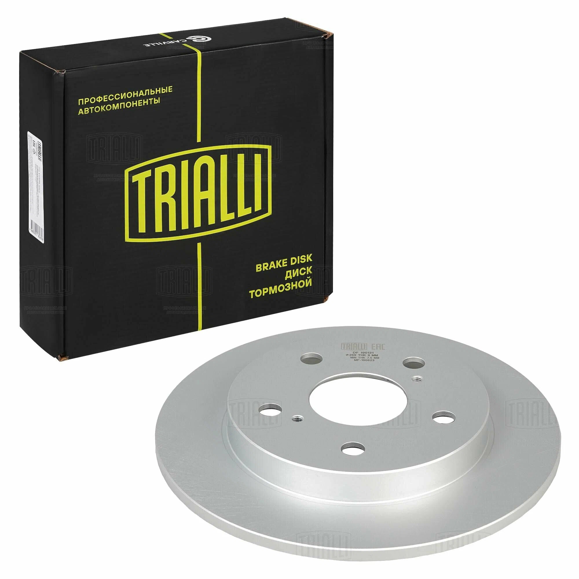 Диск тормозной задний для Toyota Corolla E150/E180, 259мм, TRIALLI DF190121, 42431-02190 / 42431-12260