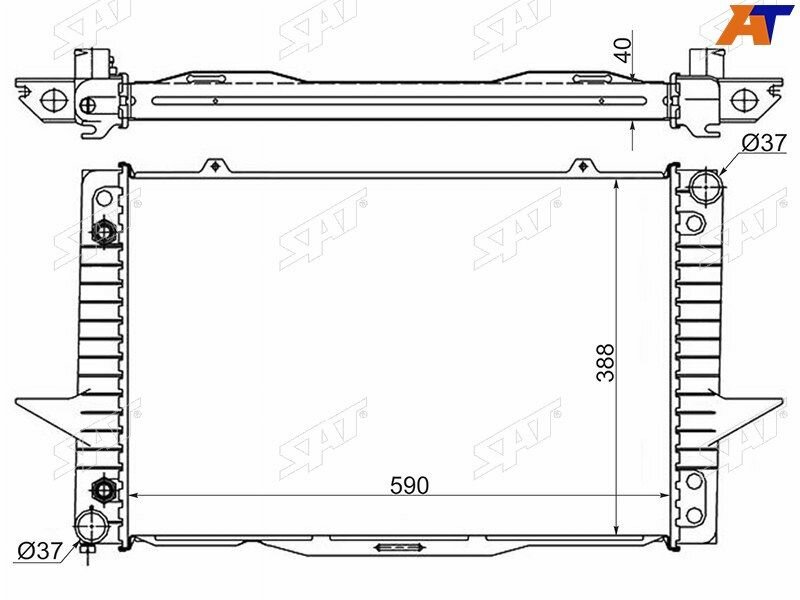 . SAT Радиатор охлаждения двигателя для Volvo 850 91-97 / S70 97-00 / V70 97-00