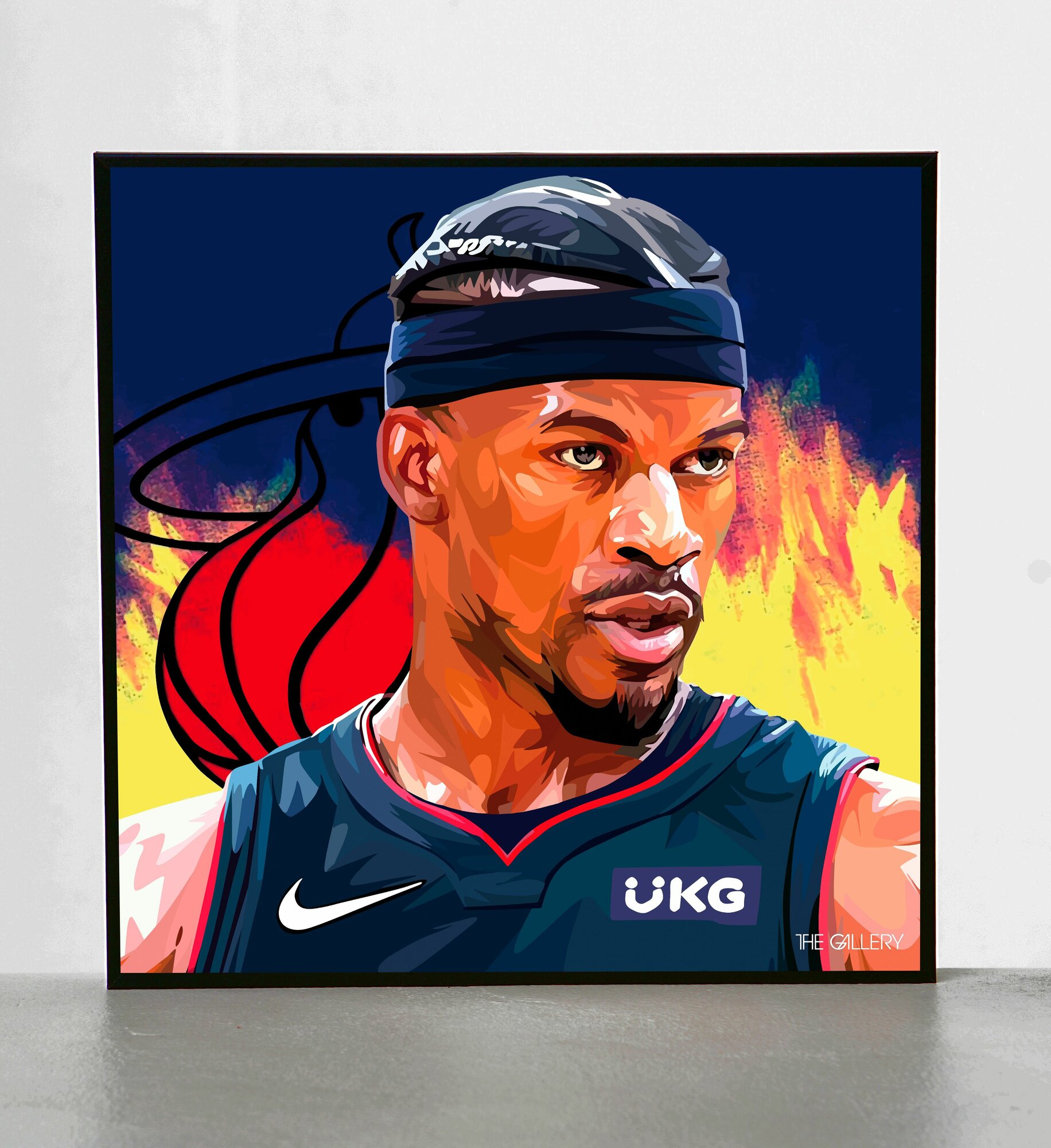 Картина постер Джимми Батлер Майами Хит Баскетбол в рамке в стиле поп-арт