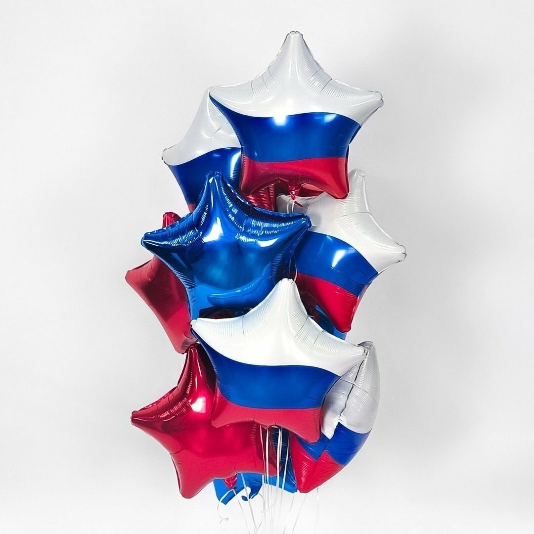 Букет шаров "Патриотический" в цветах триколор