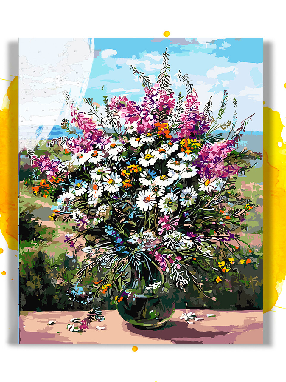 Картина по номерам на холсте Полевые цветы, 40 х 50 см