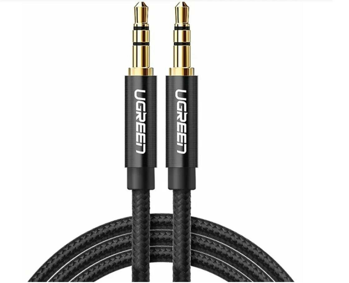 Кабель AUX UGREEN AV112 (50363) 2m Черный Mini jack 3.5 mm