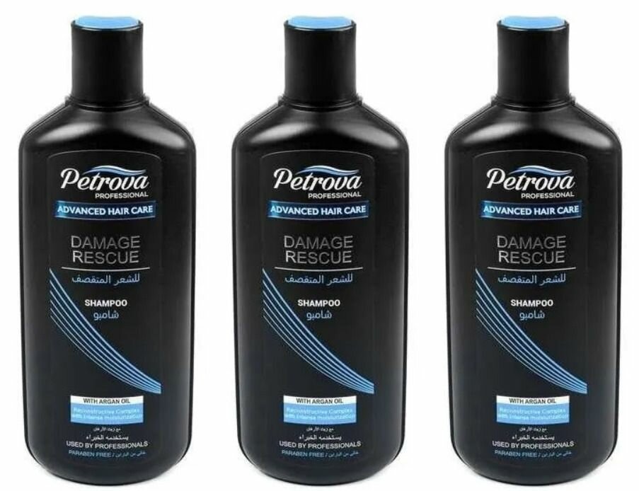 Petrova Шампунь профессиональный для сухих волос Интенсивное восстановление, 400 мл, 3 шт