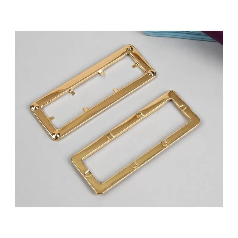 Ручка для сумки, металлическая, 1 шт (2 части), 15 × 5,5 см, цвет золотой