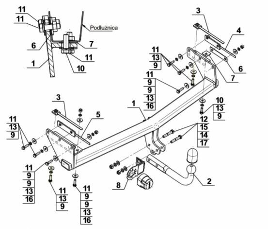 Фаркоп на Renault Koleos 2008-2011, 2011-2016 без подрезки бампера (паспорт и сертификат в комплекте)(без электрики) Steinhof. R-066
