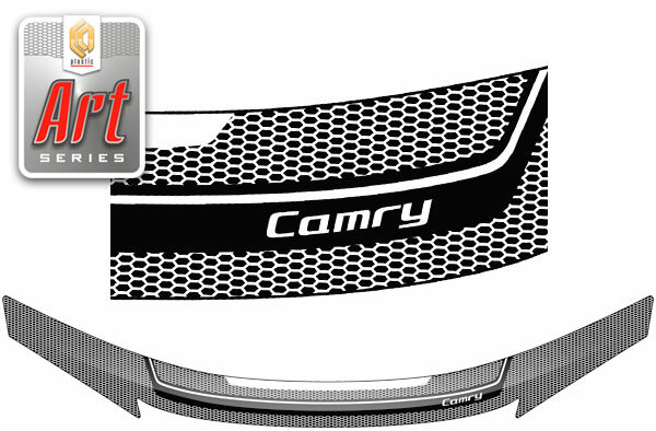 Дефлектор капота Toyota Camry 2011-2014 Серия "Art" белая САпластик