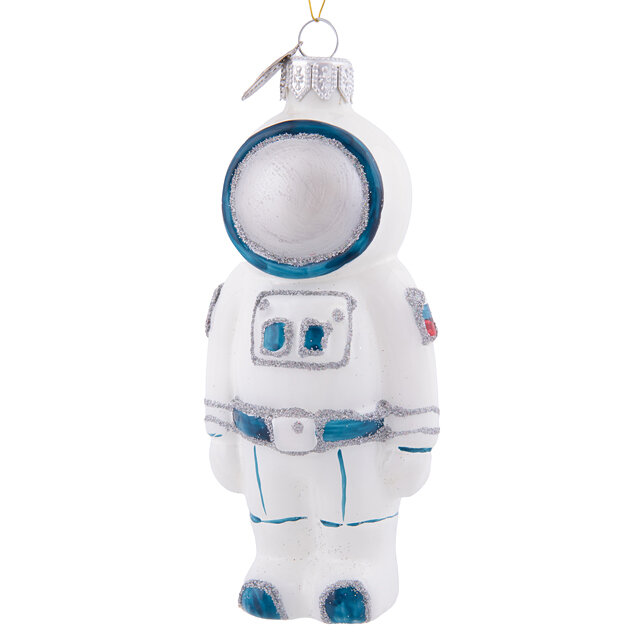 Стеклянная елочная игрушка Космонавт 12 см, подвеска, Коломеев, ФУ4-2208