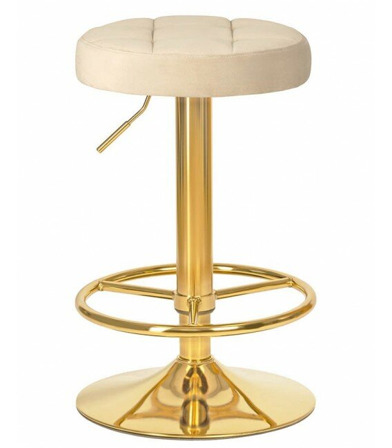 Табурет барный DOBRIN BRUNO GOLD LM-5008_GoldBase, бежевый велюр