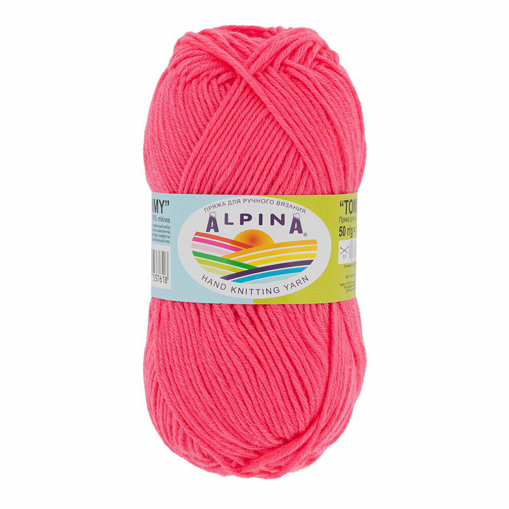 Пряжа ALPINA "TOMMY" 100% микнес 10 шт. х 50 г 130 м +- 10 м №017 розовый