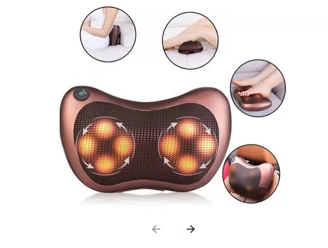 Массажная подушка с термороликами для дома и автомобиля