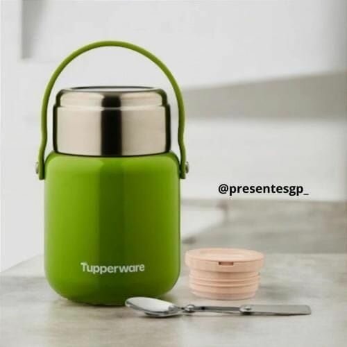 Термос Tupperware, нержавеющая сталь, 1л, для еды, цвет зеленый