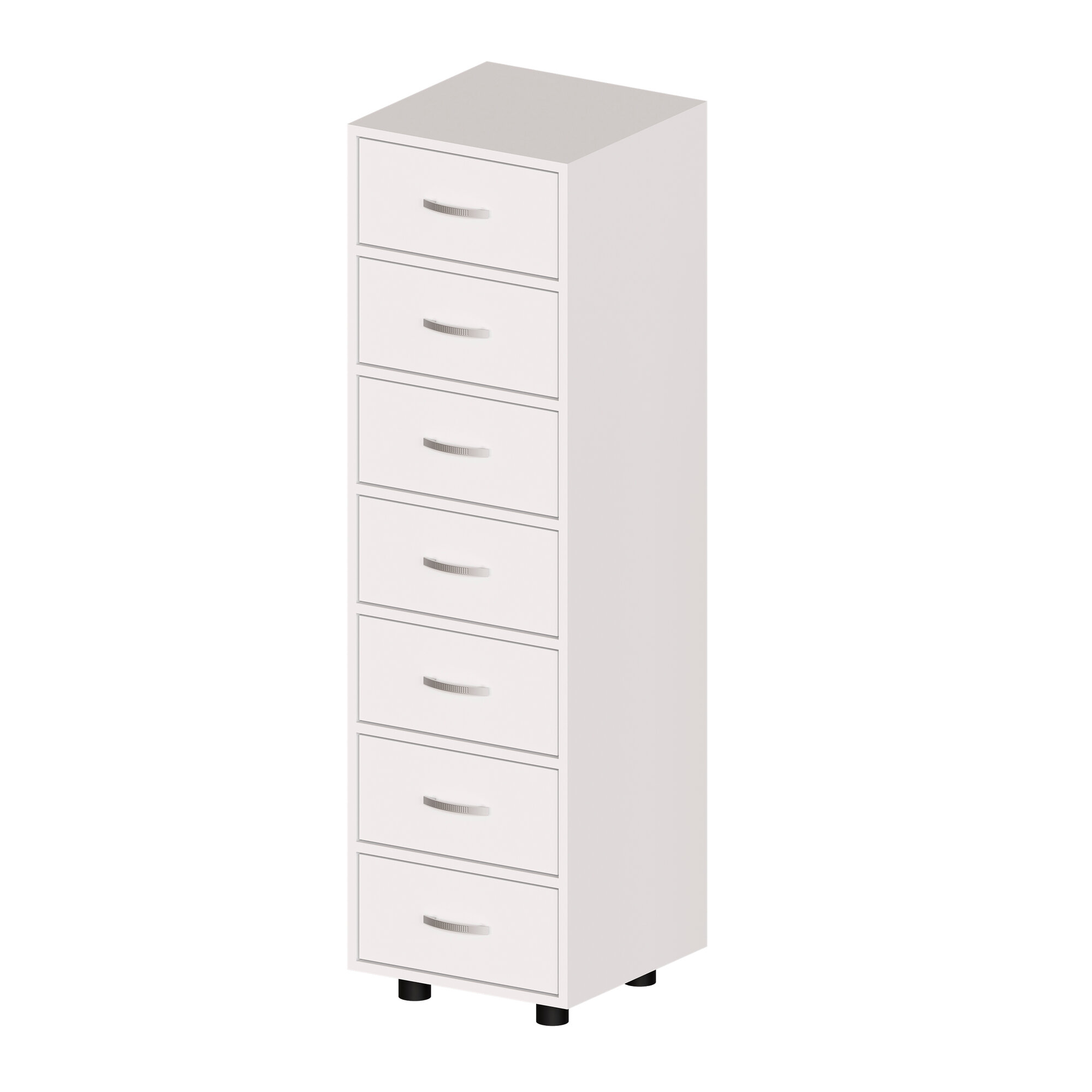 Комод СитиМебель-10 Ширина 40 см, Глубина 40 см, Высота 141 см, цвет: белый