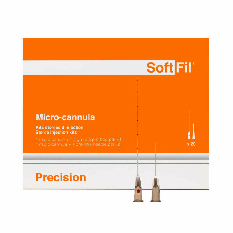 Канюли для атравматичного и точного введения филлеров и аутоплазмы SoftFil Precision (22G (0,71х70 мм), Luer Lock, 20 шт)