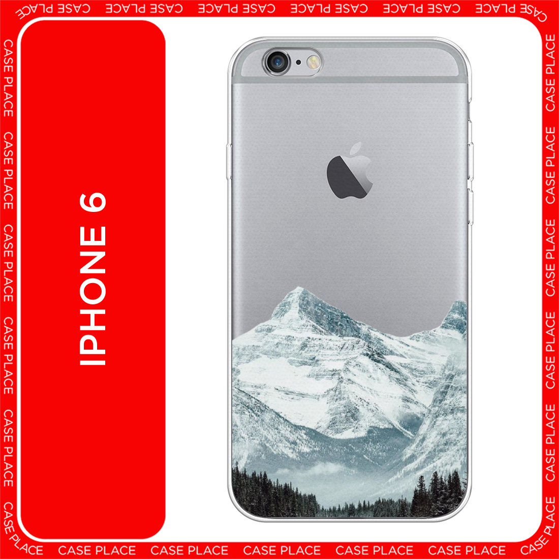 Чехол на Apple iPhone 6S / Айфон 6S с принтом Горы арт 1, прозрачный