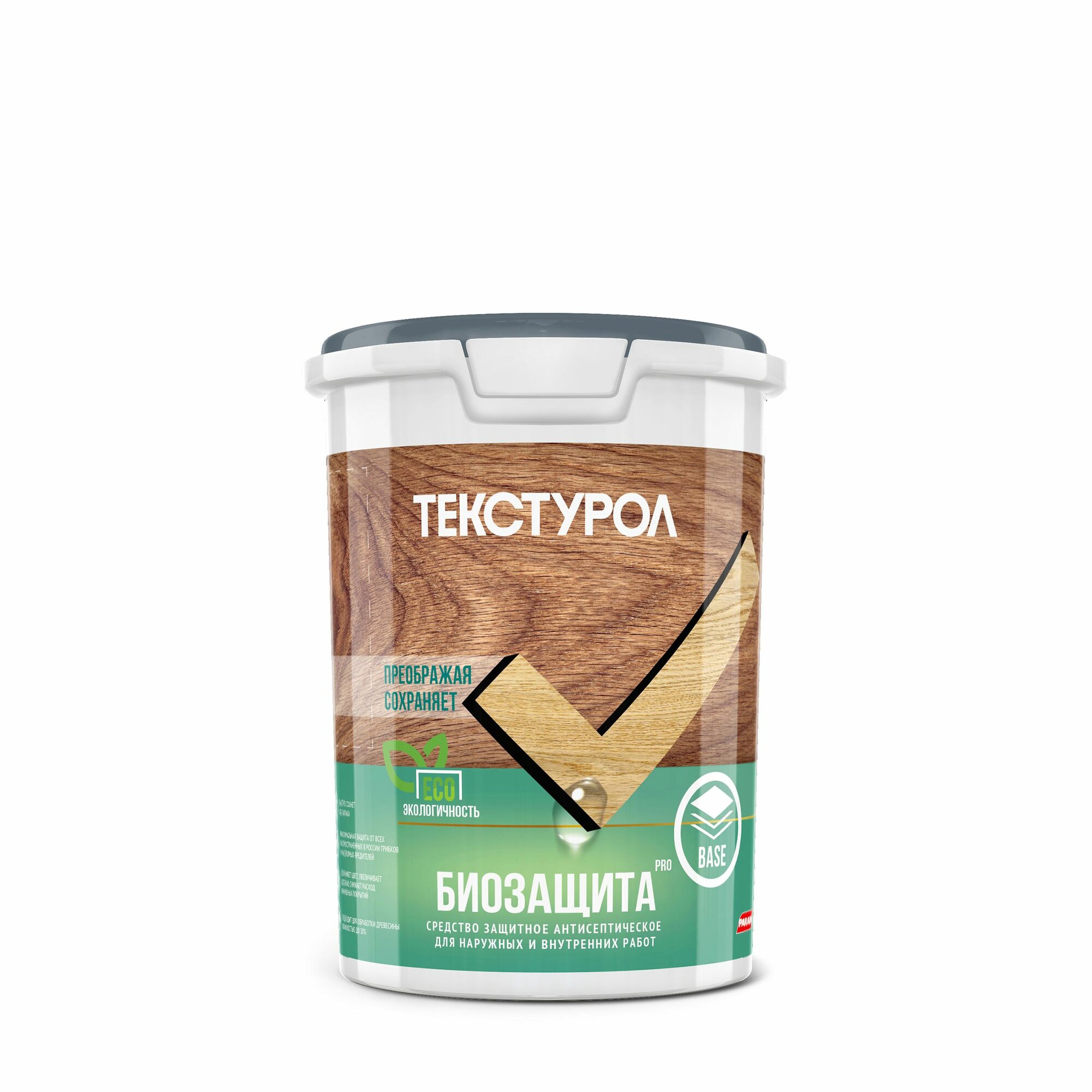 Текстурол биозащита PRO, универсальный грунт-антисептик для древесины, бесцветный, 1 л