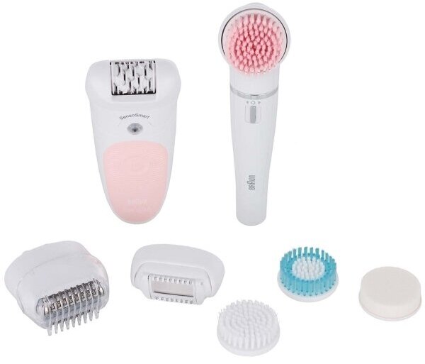 Эпилятор Braun "Silk-epil", для бикини и лица, 2 скорости, насадки спонж триммер пилинг