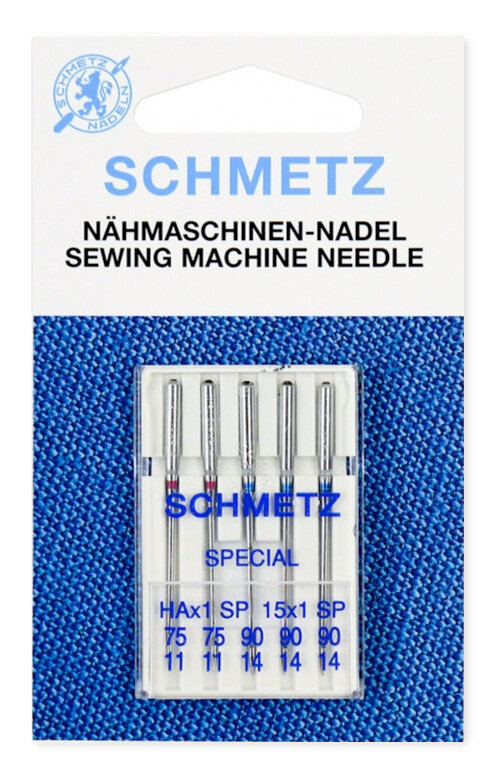 Иглы супер стрейч Schmetz HAx1 SP №75(2), 90(3), 5 шт.