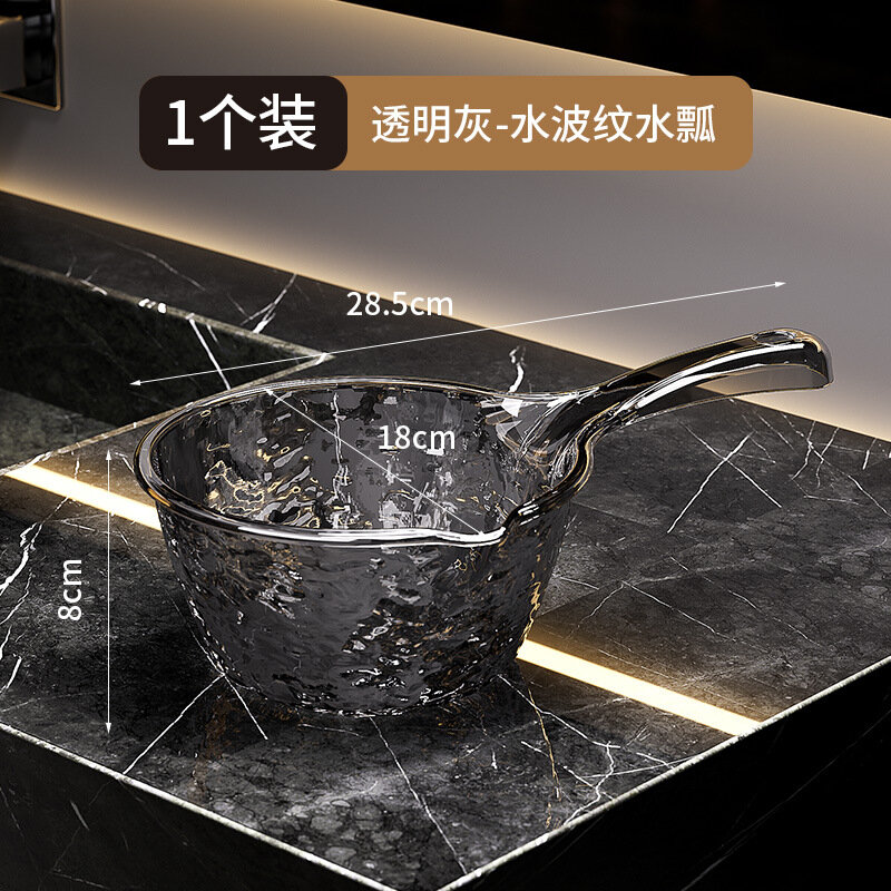 ZT2262 Домашний водяной черпак с глубоким утолщением, длинной ручкой, большой кухонный водяной совок, прозрачный пластиковый ложка для мытья волос, водяной черпак