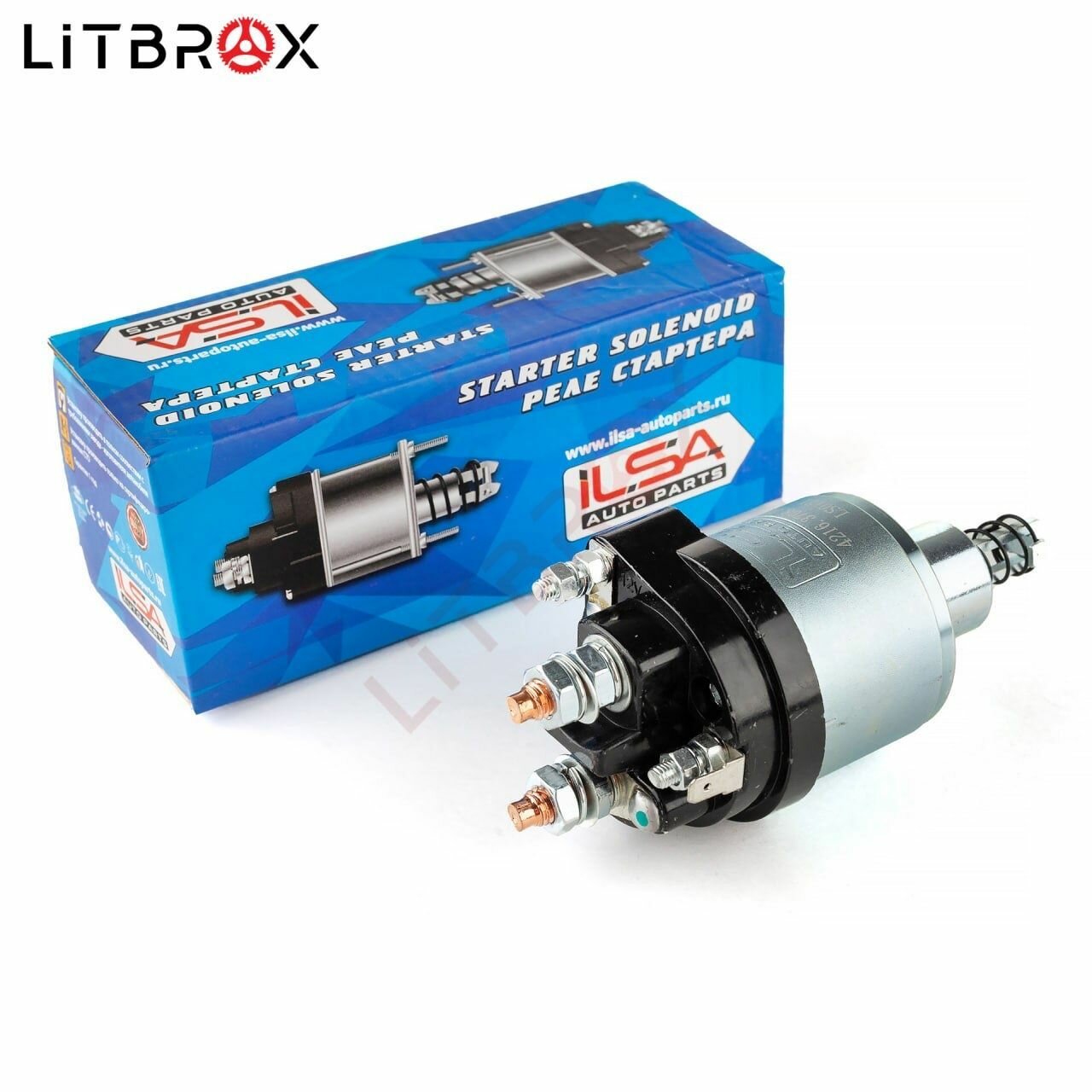 Реле втягивающее стартера (3 болта) (22.3708) 'ILSA' 2101-2107, ГАЗ 402, 406, УАЗ РДС-4216 / LS0121 / 4216.3708.800