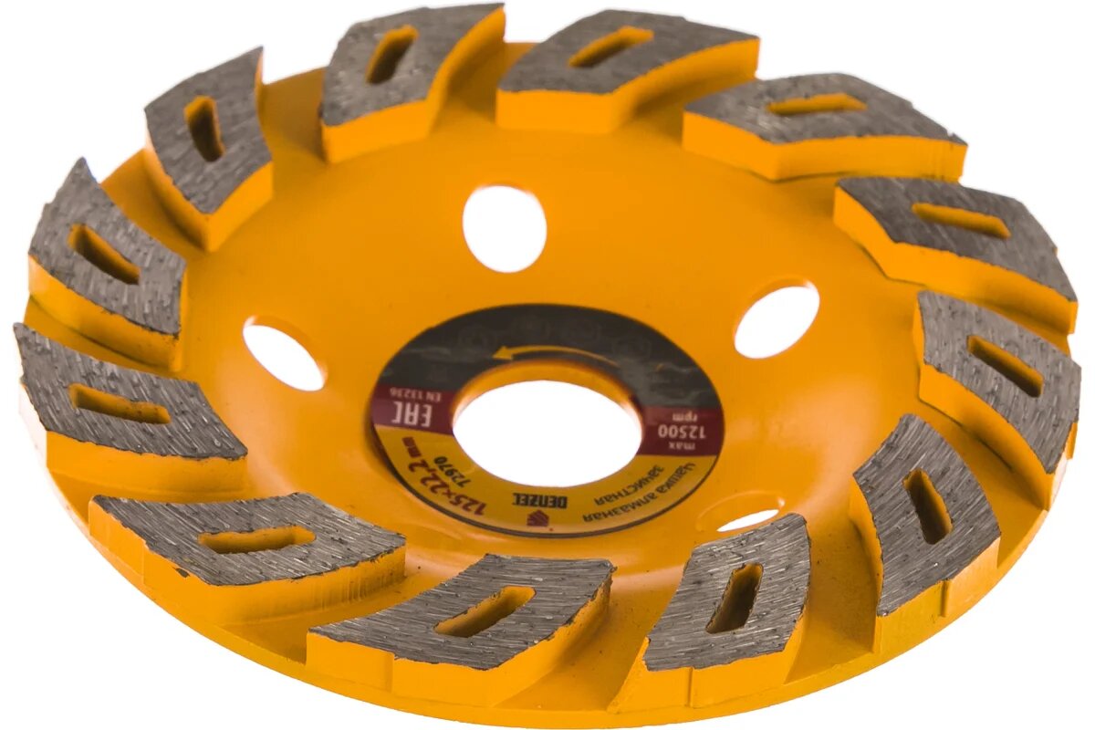 DENZEL алмазная зачистная чашка Турбо 125x22.2 мм, модель 72970 для обработки металла