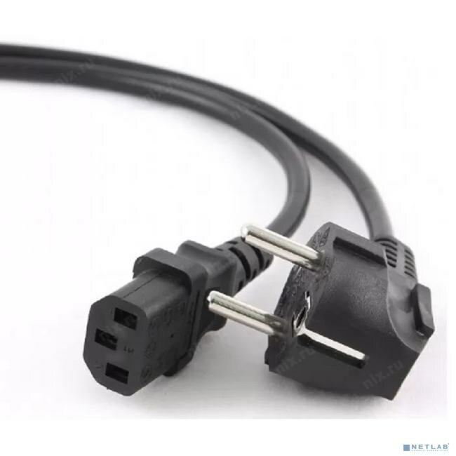 Кабель питания Cablexpert Schuko-C13, 3х0.5мм2, 6А, с заземлением, 1.8м, черный, [PC-186-1-2]