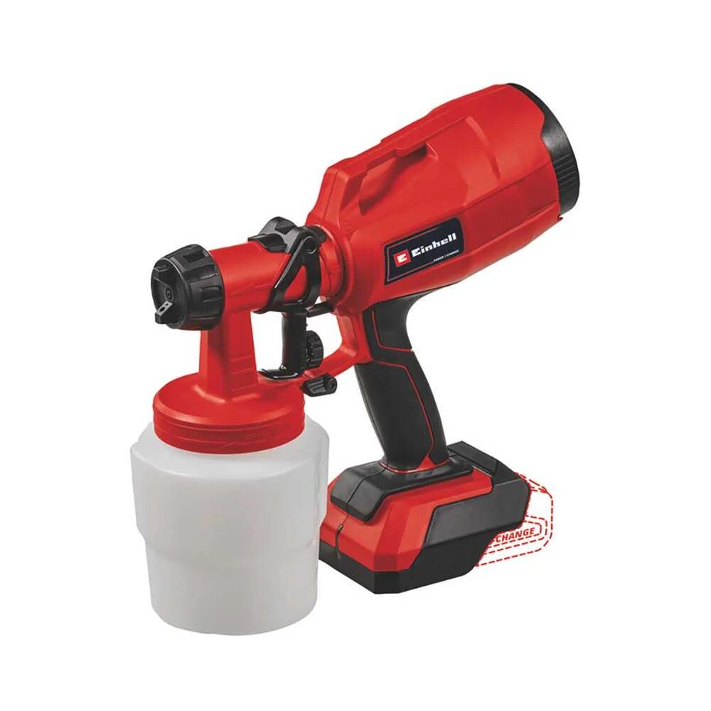 Аккумуляторный краскопульт Einhell TC-SY 18/60 Li, 18 В, 2 сопла, наб д. чистки, без АКК и ЗУ 4260025, 100 мл