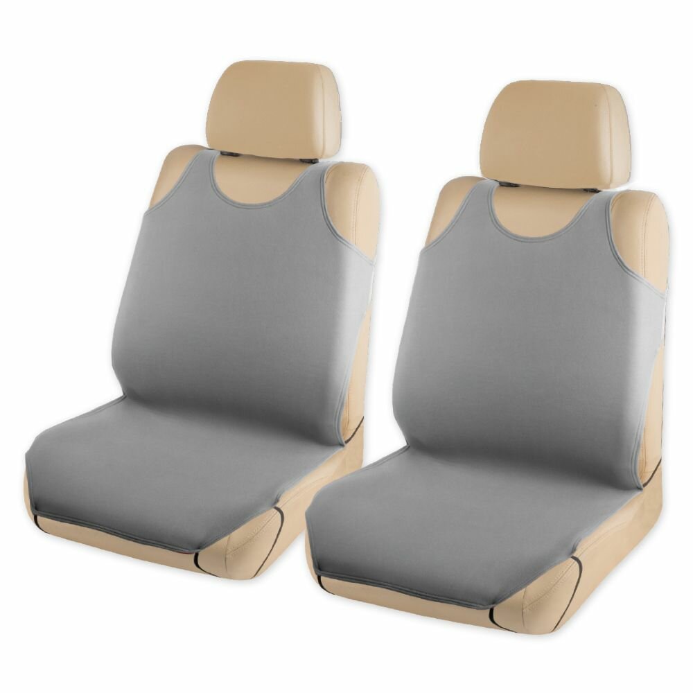 Чехлы для автомобильных сидений, чехлы на передние сиденья автомобиля универсальные, майки серые комплект 2 шт.