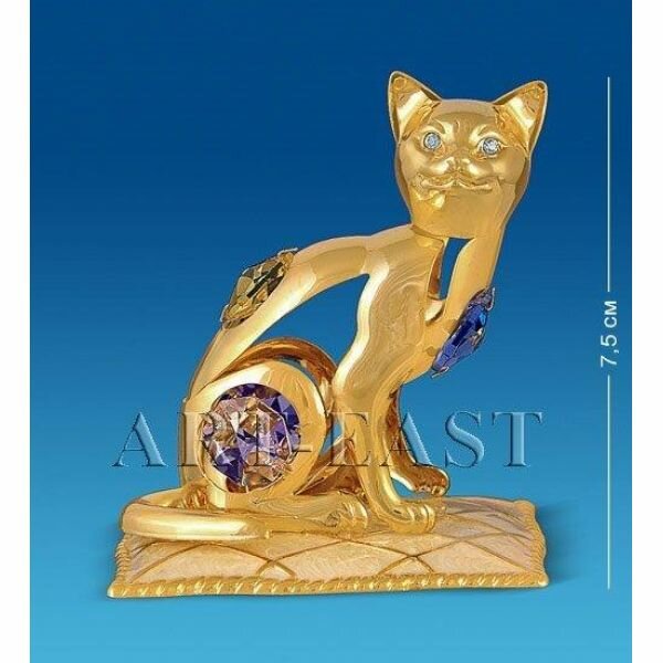 Фигурка Кошка на подушке с цв. кр. A12257 Crystal Temptations, Металл, кристалл