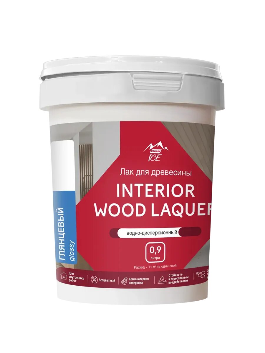 Лак для мебели акриловый прозрачный глянцевый 0.9 л