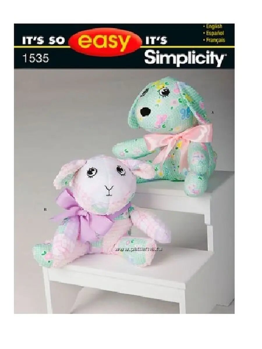 Выкройка Мягкие игрушки: собака, ягненок