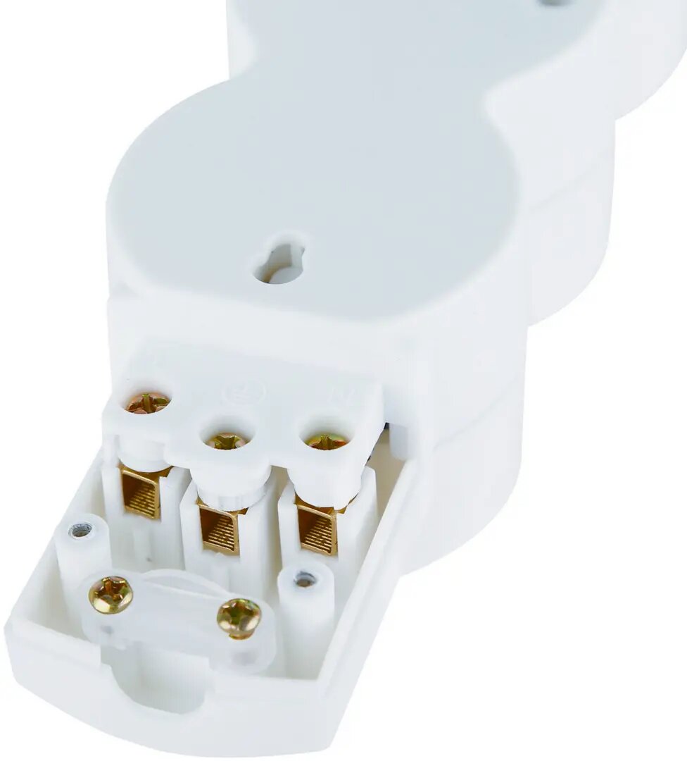 Колодка для удлинителя Duwi 4 розетки с заземлением 3680 Вт цвет белый